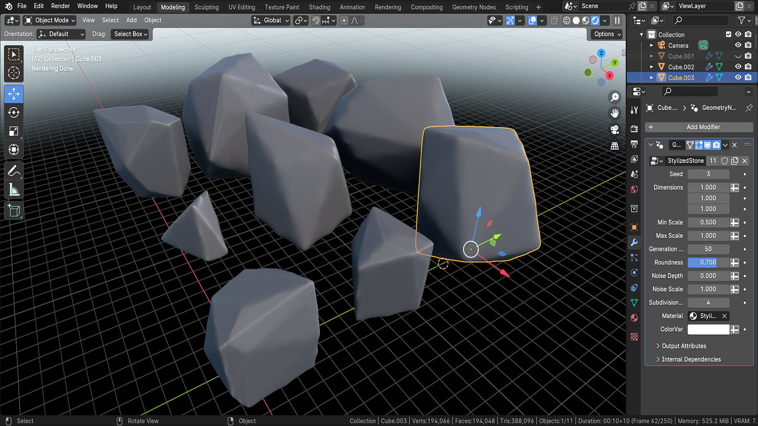 3DT Stylized Rock Generator – Blender Geometry Node Procedural