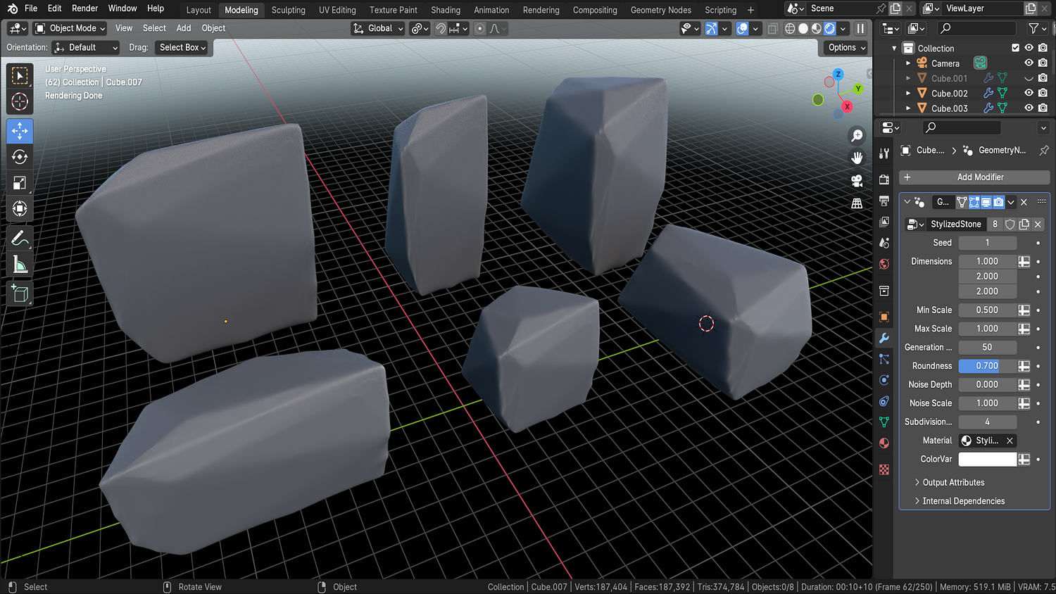 3DT Stylized Rock Generator – Blender Geometry Node Procedural