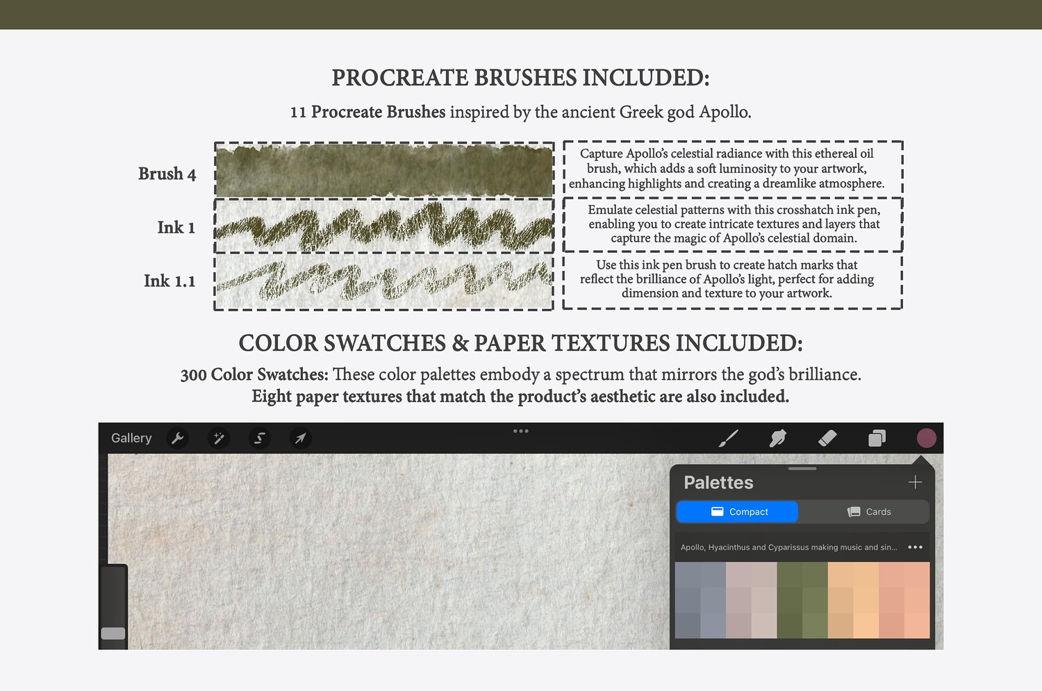 Free Sample - Apollo Procreate Kit (Procreate Brushes, Color Palettes ...