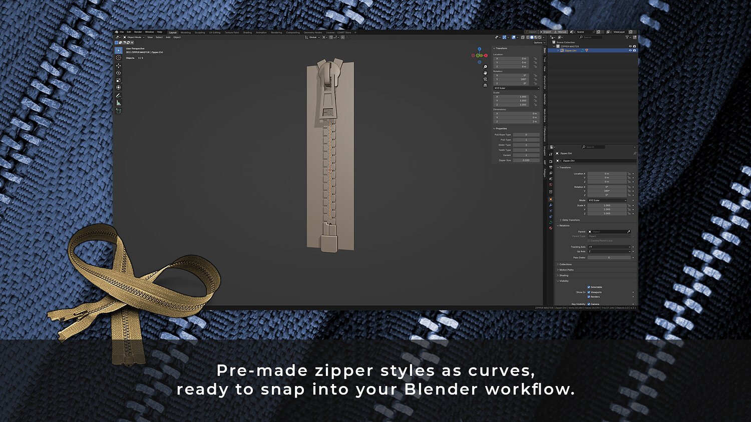 Zipper Master – A ZBrush & Blender Tool for Creating Realistic Zippers ...
