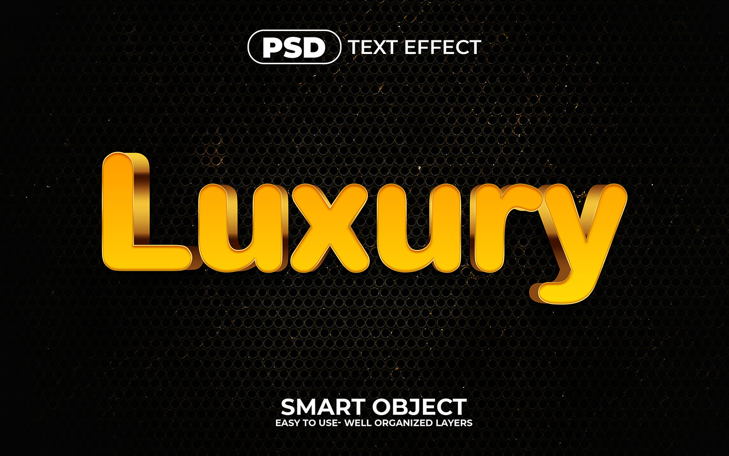3D Luxury PSD Fully Editable Text Effect. Layer Style PSD Mockup Template