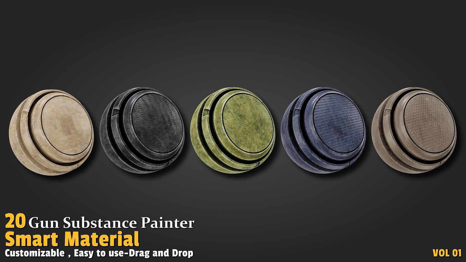 20 Gun Smart Materials in Substance Painter