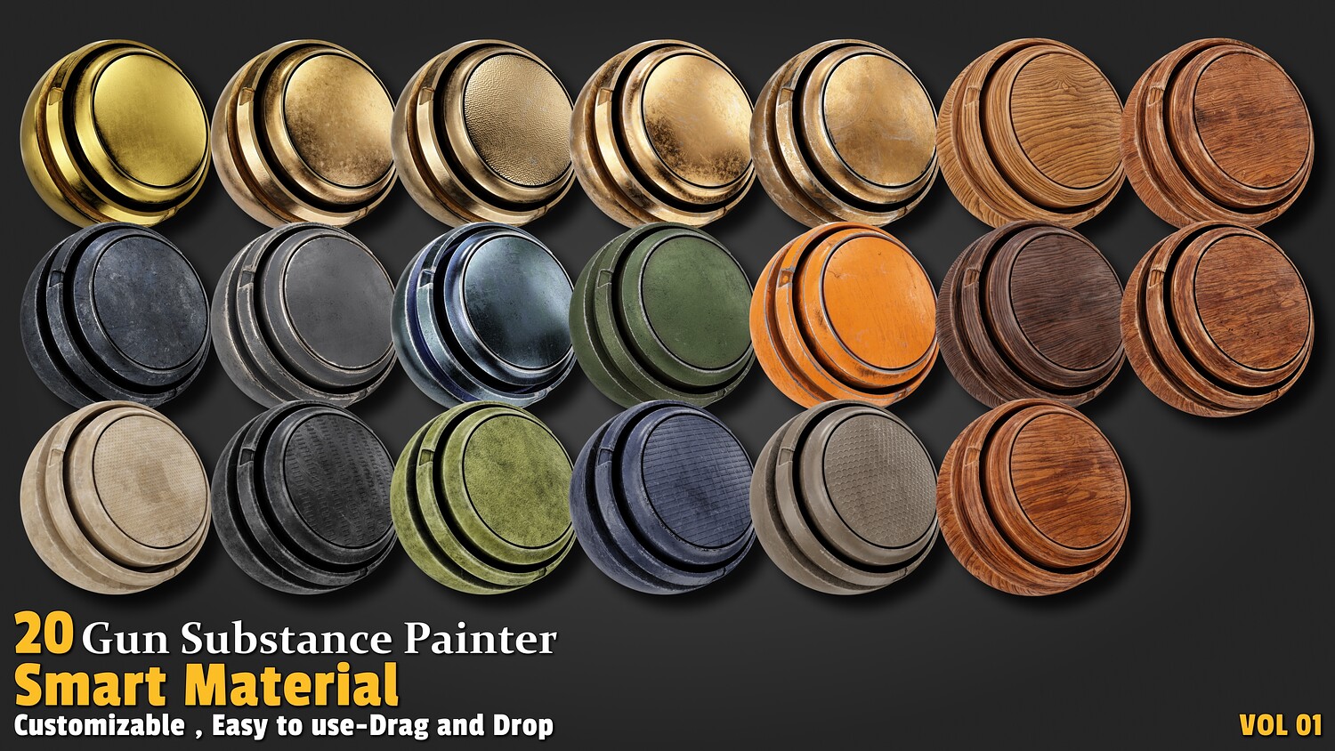 20 Gun Smart Materials in Substance Painter