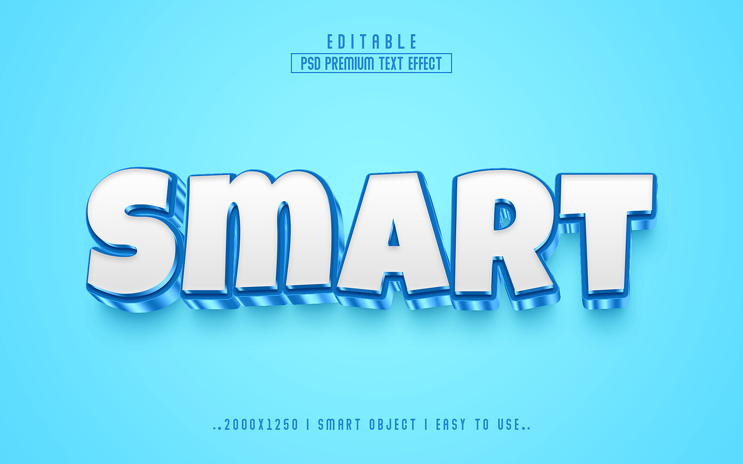 3D Smart PSD Fully Editable Text Effect. Layer Style PSD Mockup Template