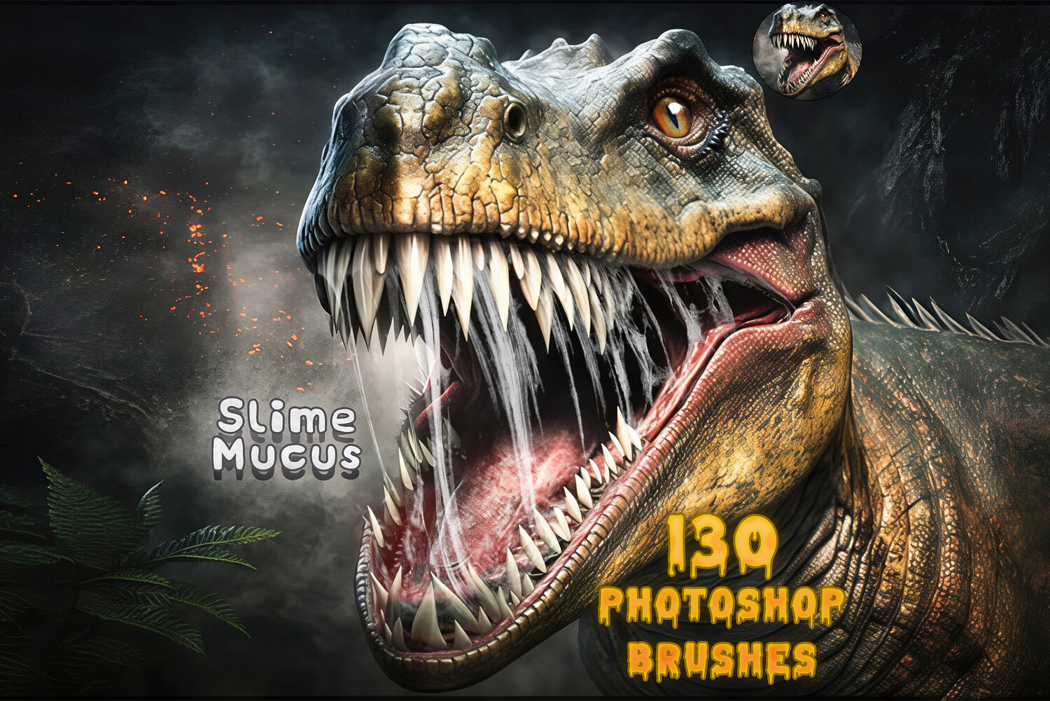 130 Slime Mucus Photoshop Brushes, Realistic Saliva, Drips Effects for ...