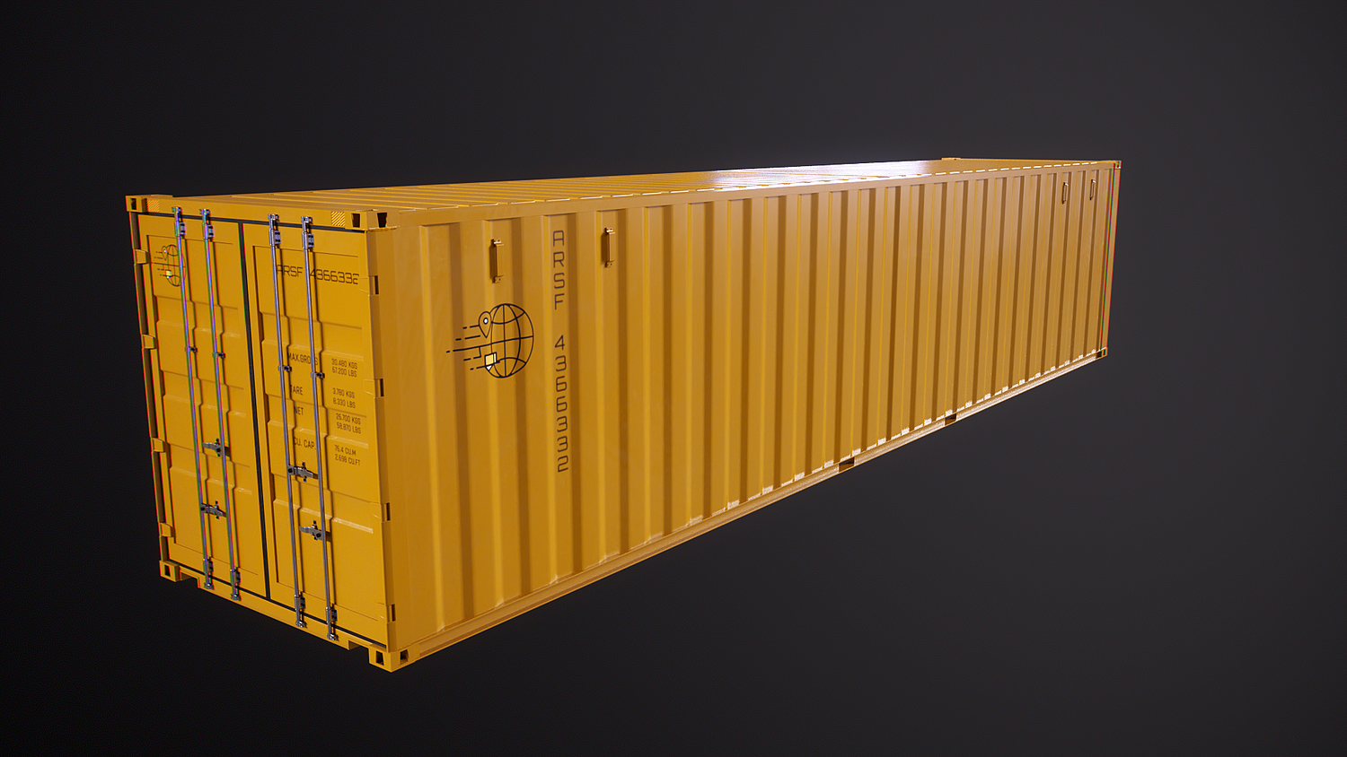 Intermodal Shipping Container 40-foot-long Yellow