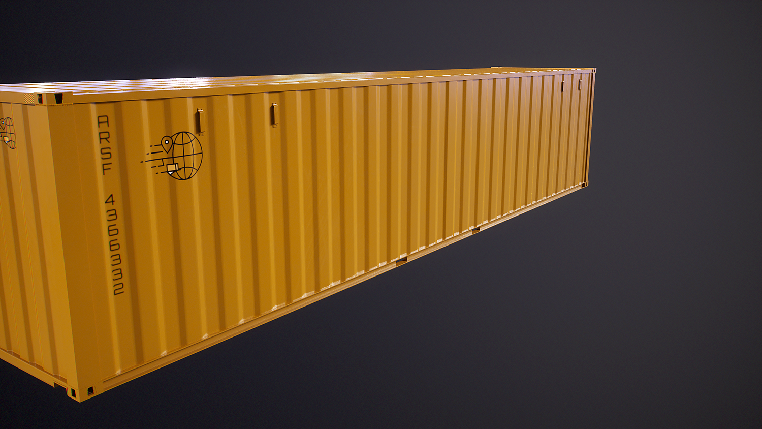 Intermodal Shipping Container 40-foot-long Yellow