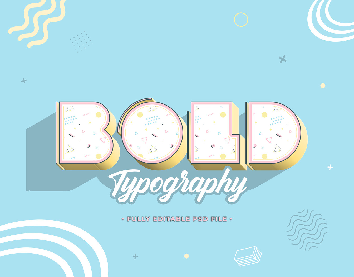 Bold PSD Fully Editable Text Effect. Layer Style PSD Mockup Template