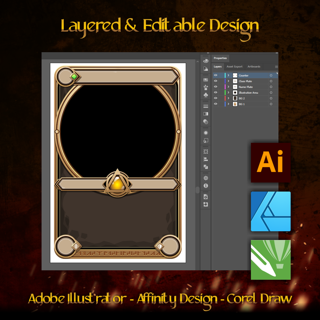 Fantasy Medieval TCG Card Game Template