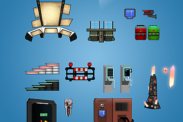 2D Cyberpunk Platformer Tileset