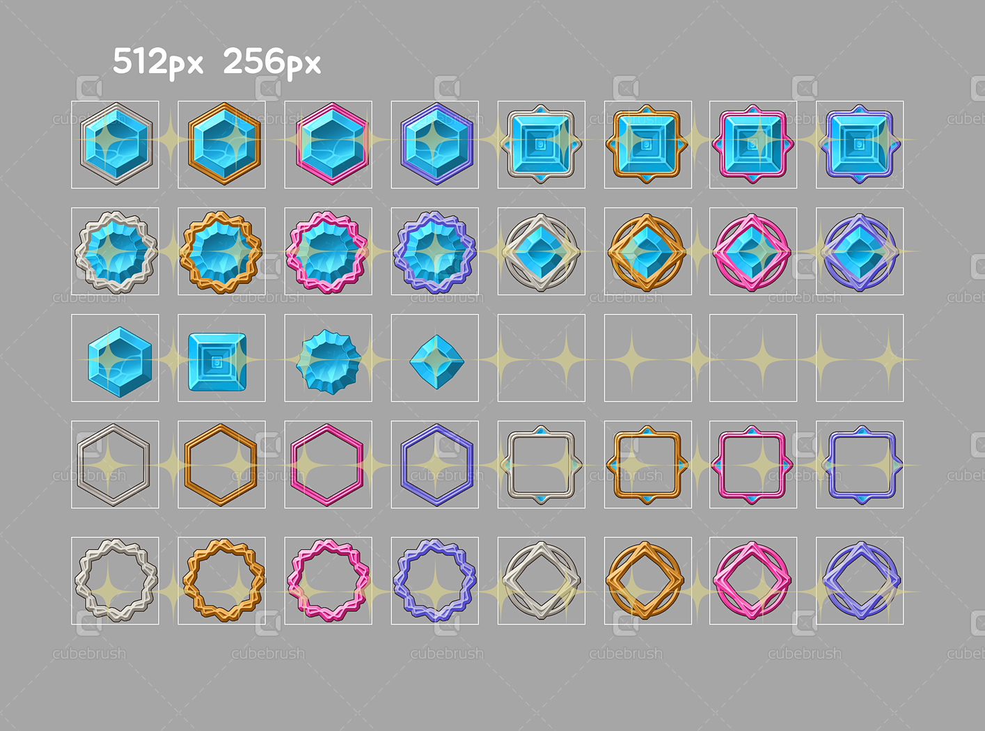 Sci-Fi Gem&Frame Set Pack