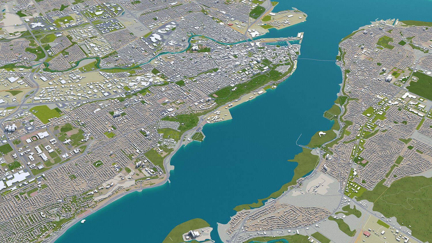 Quebec City Quebec Canada 3d model 50km