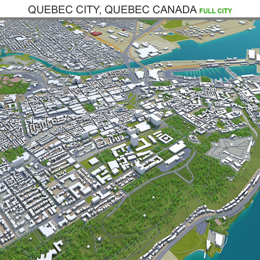 Quebec City Quebec Canada 3d model 50km