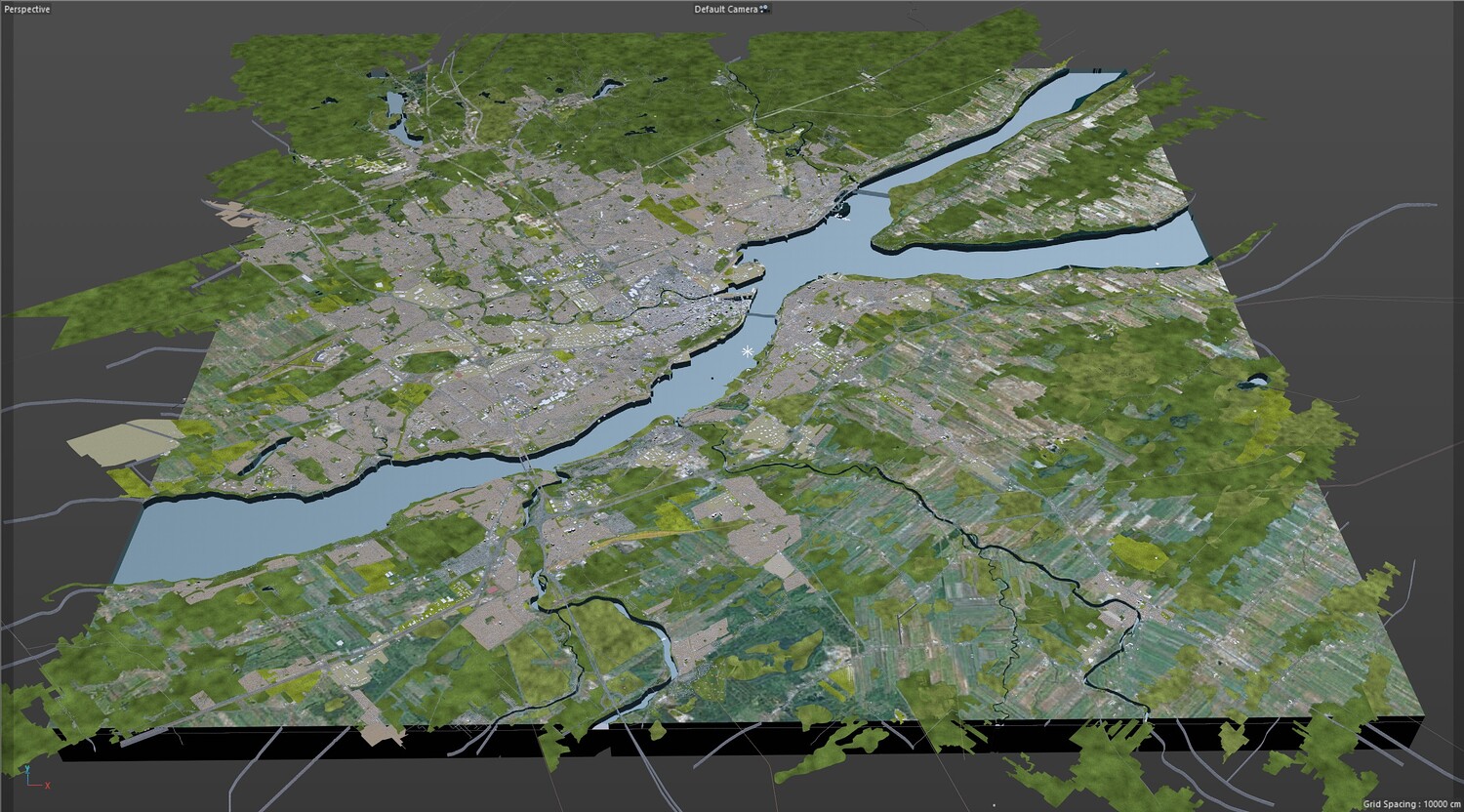 Quebec City Quebec Canada 3d model 50km