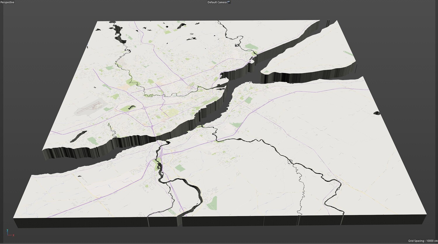 Quebec City Quebec Canada 3d model 50km