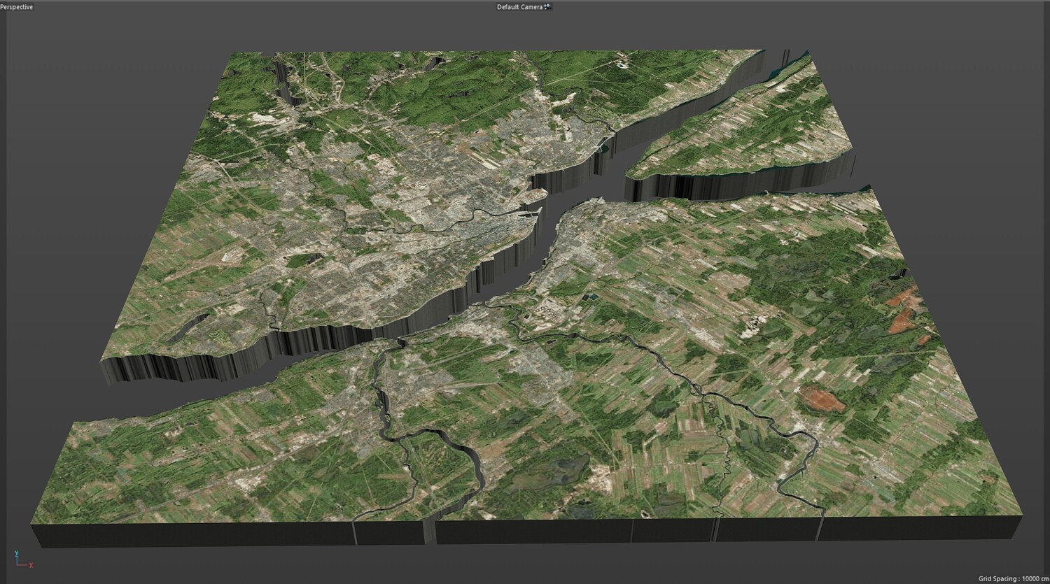 Quebec City Quebec Canada 3d model 50km