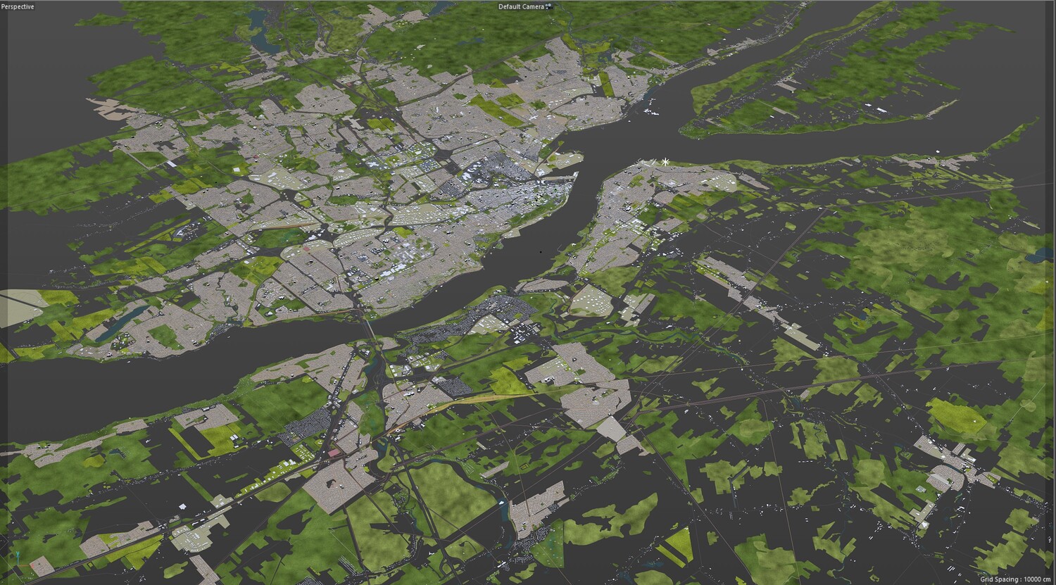 Quebec City Quebec Canada 3d model 50km
