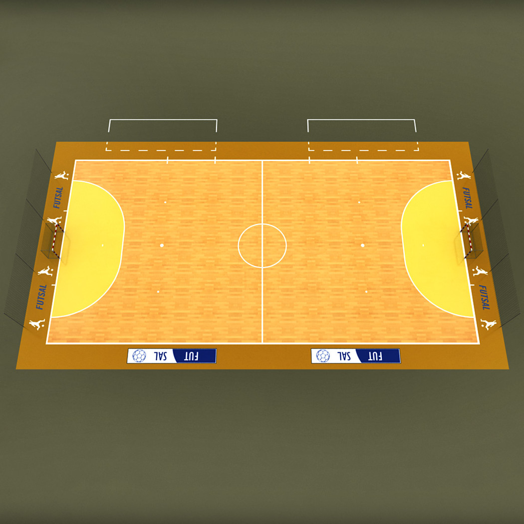 Futsal court arena low poly