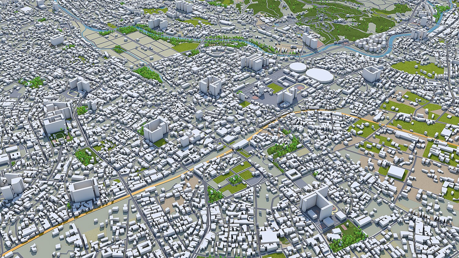Taoyuan city Taiwan 3d model 120km