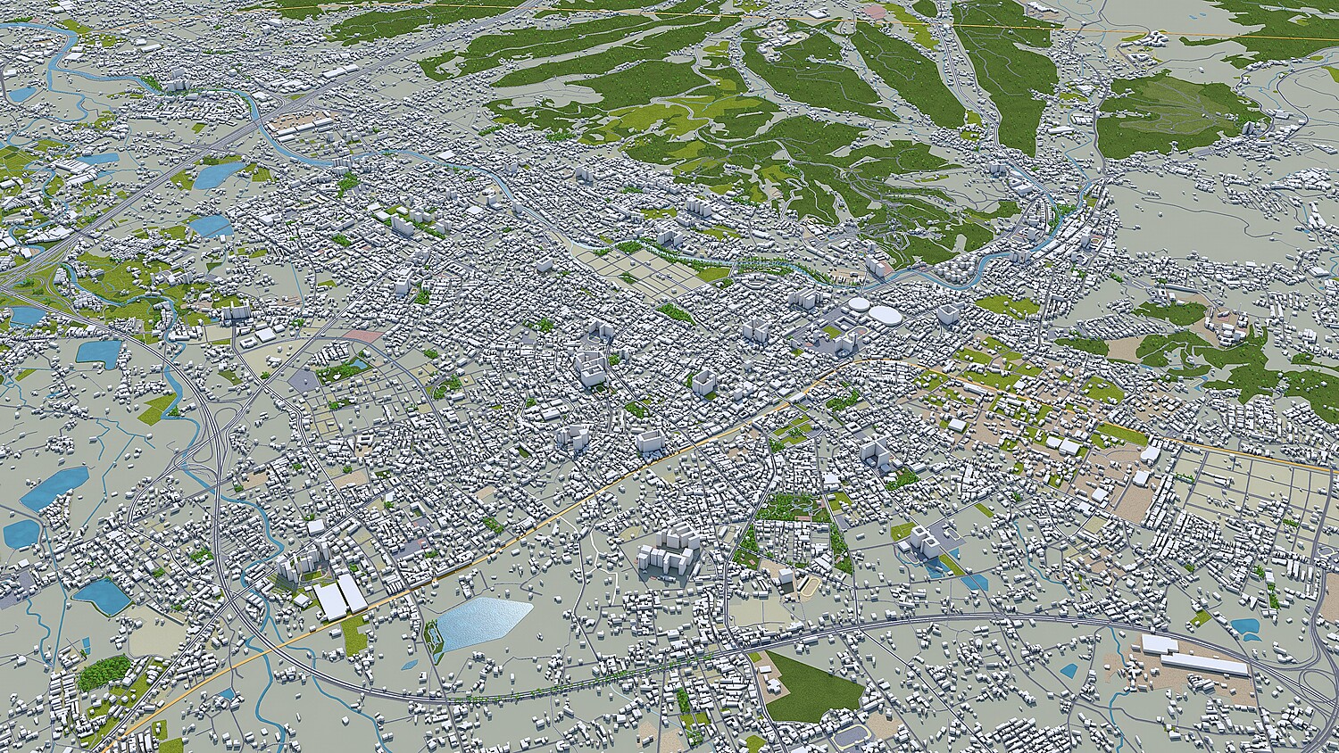 Taoyuan city Taiwan 3d model 120km
