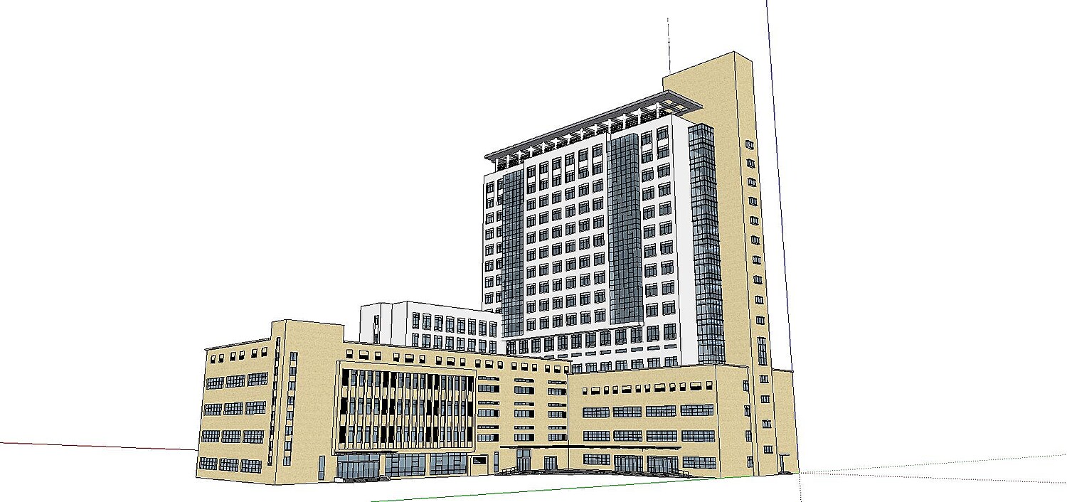 Sketchup City social Building-Hospital -016