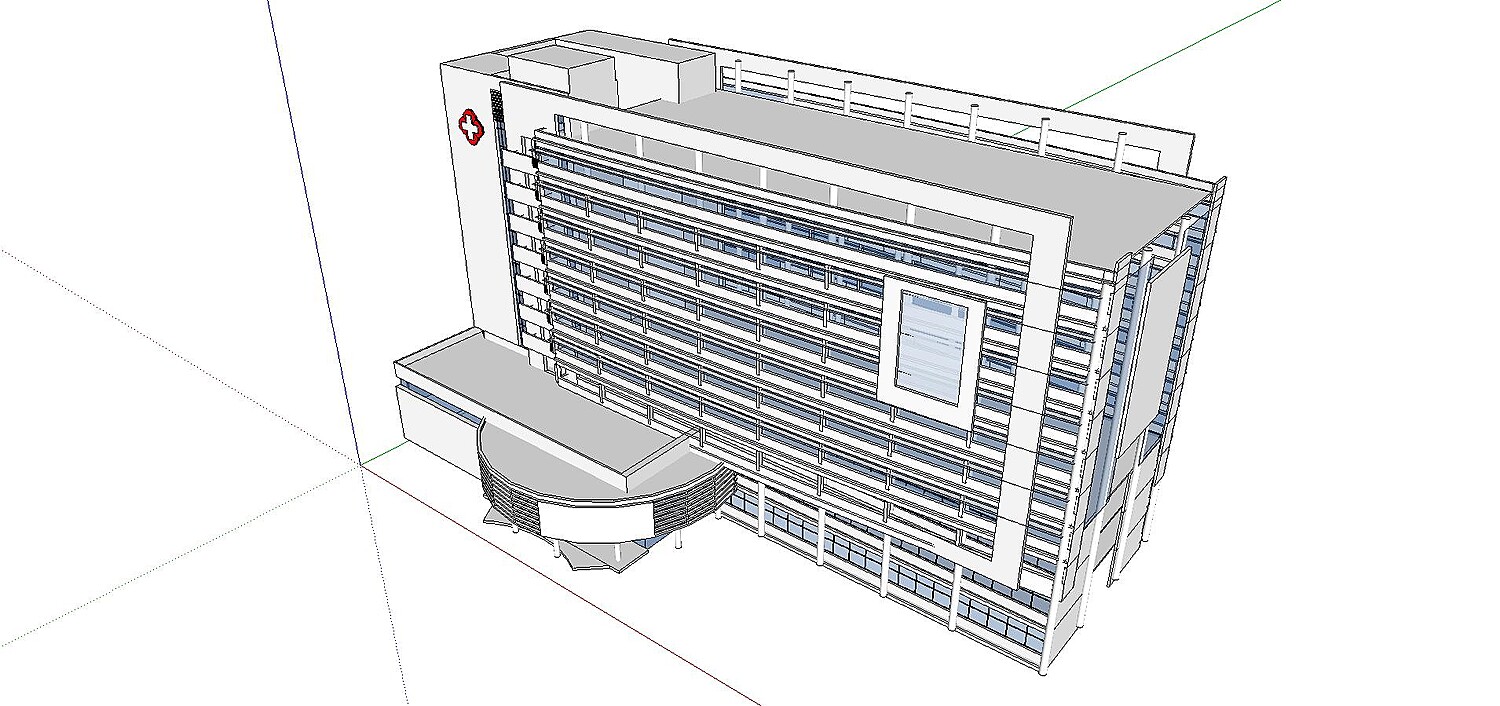 Sketchup City social Building-Hospital -044