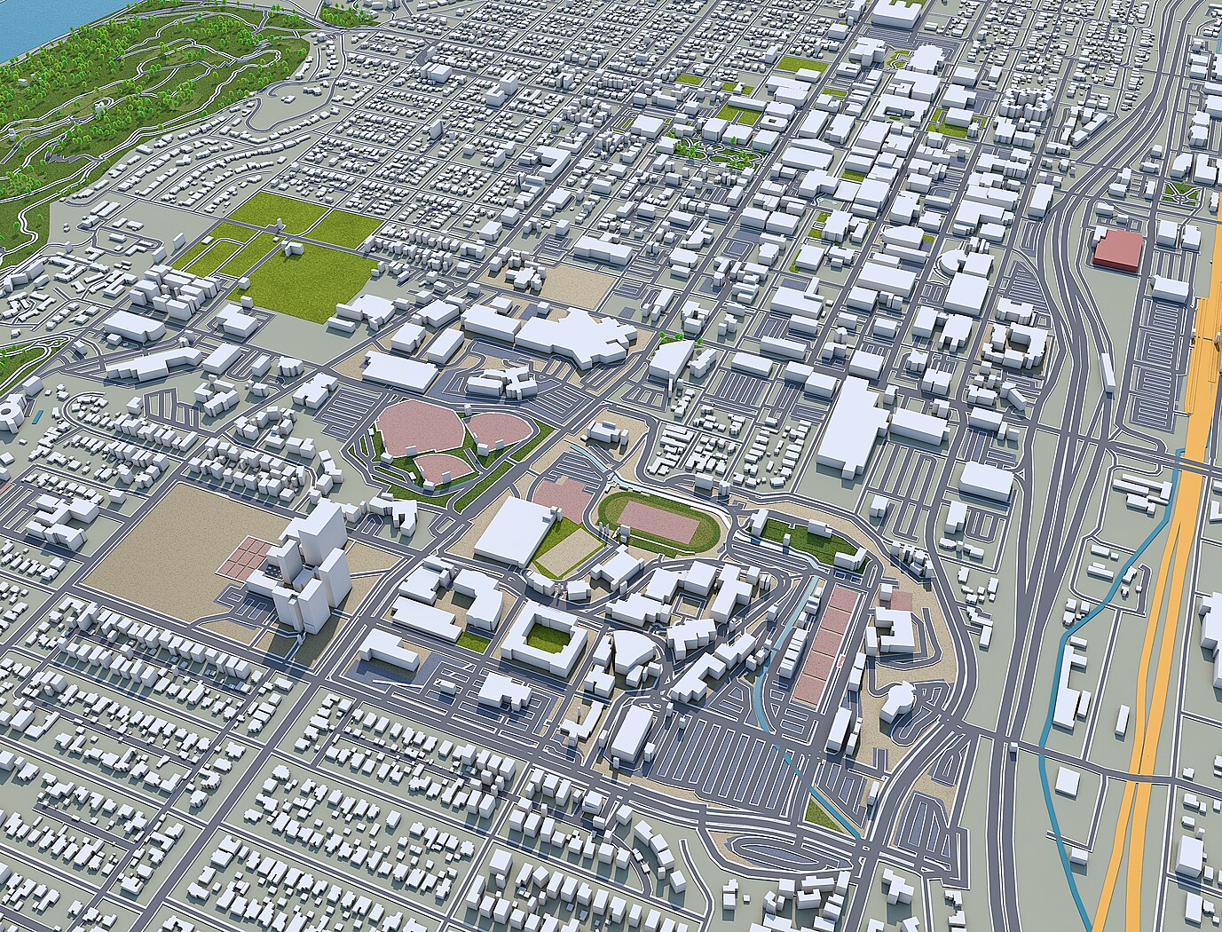 Riverside city California USA 3d model 40km
