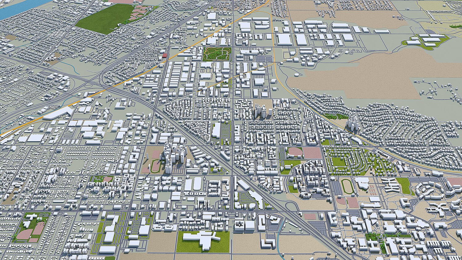 Riverside city California USA 3d model 40km