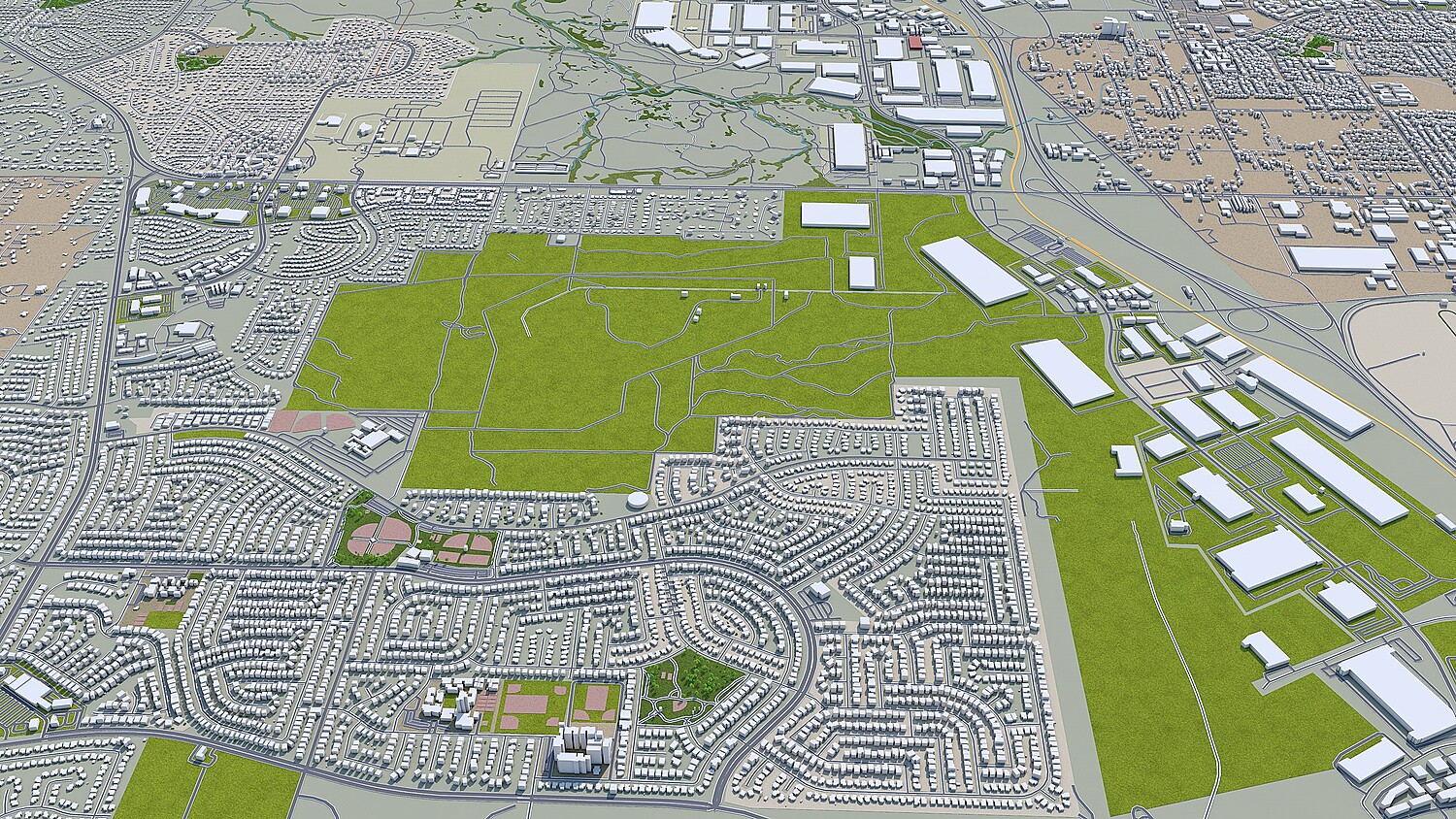 Riverside city California USA 3d model 40km