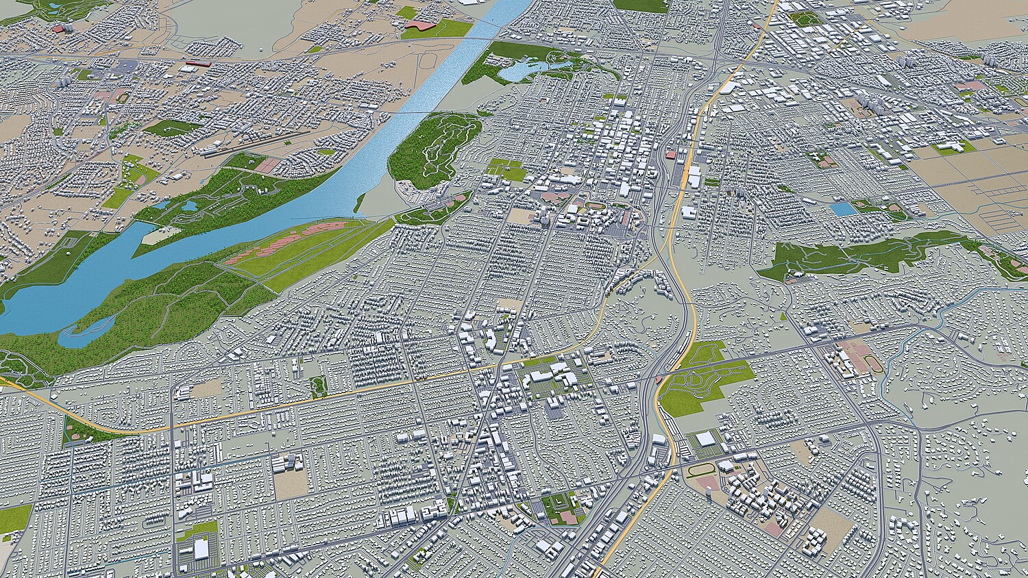 Riverside city California USA 3d model 40km
