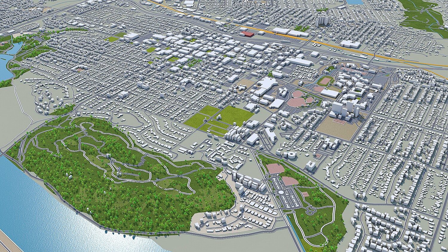 Riverside city California USA 3d model 40km