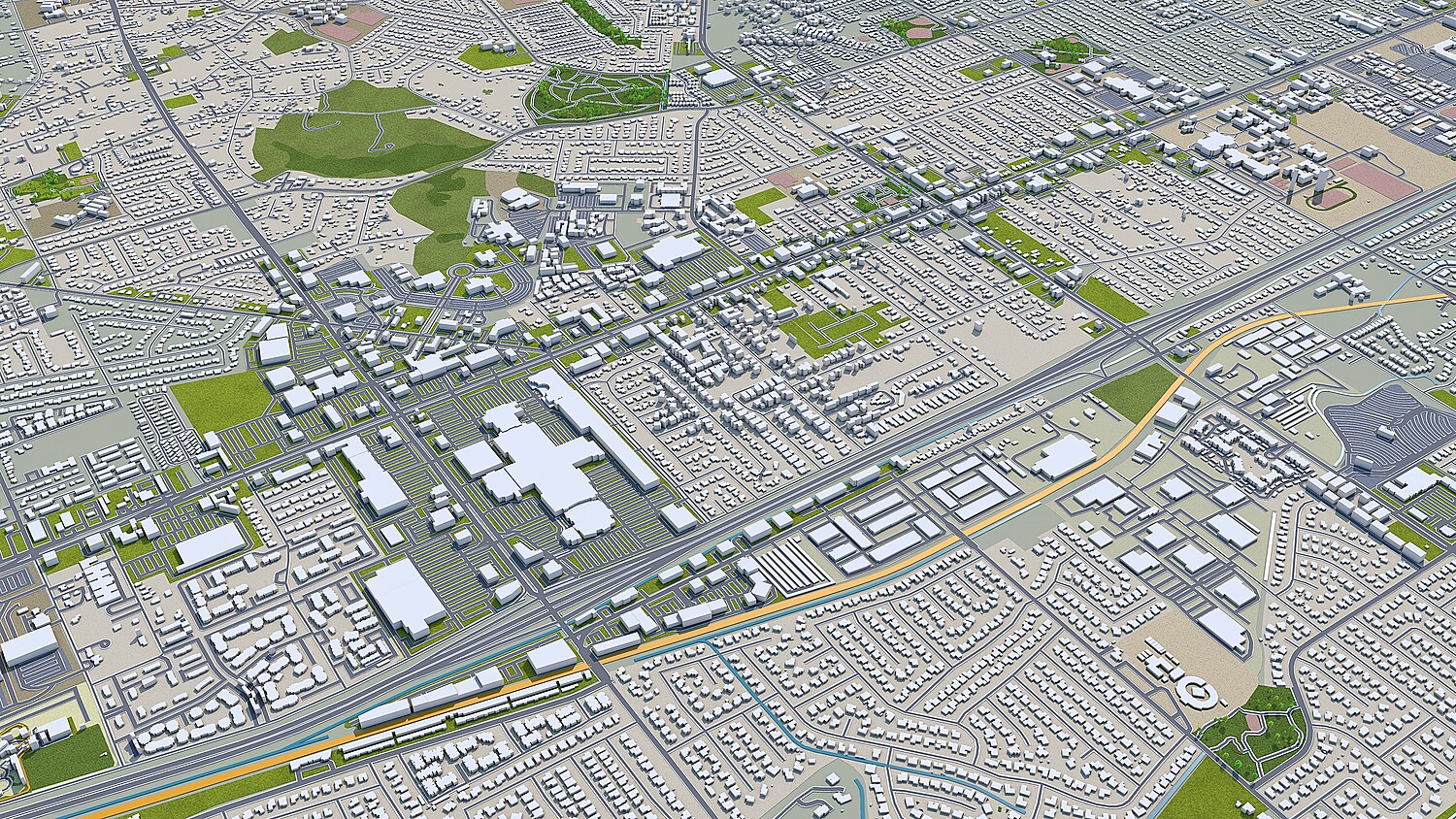 Riverside city California USA 3d model 40km