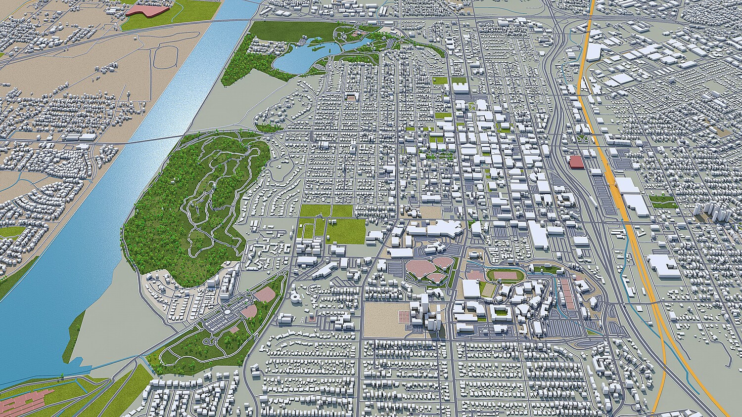 Riverside city California USA 3d model 40km