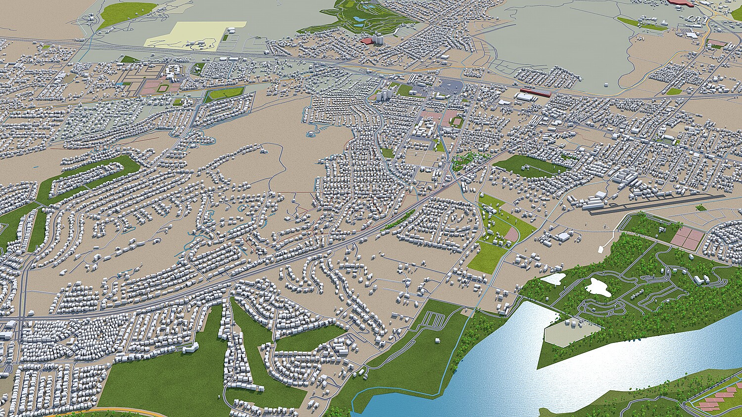 Riverside city California USA 3d model 40km