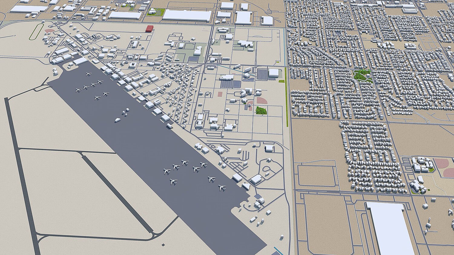 Riverside city California USA 3d model 40km