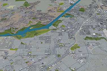 Riverside city California USA 3d model 40km
