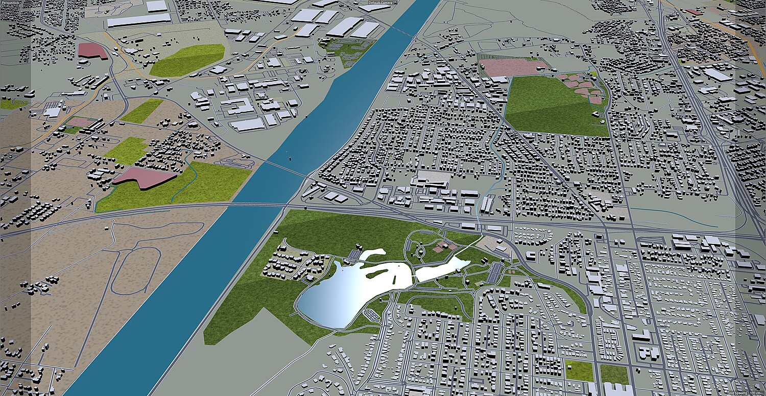 Riverside city California USA 3d model 40km