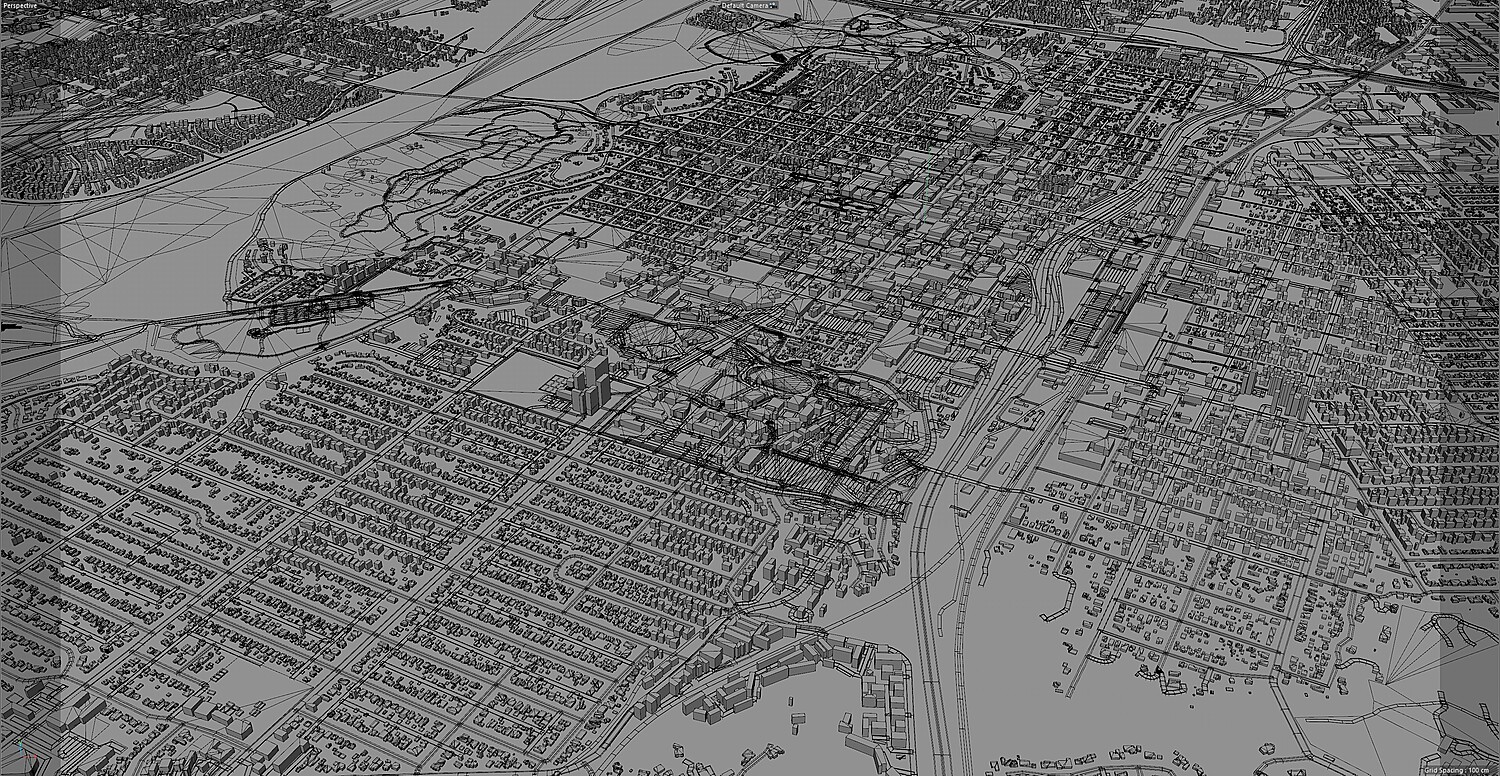 Riverside city California USA 3d model 40km