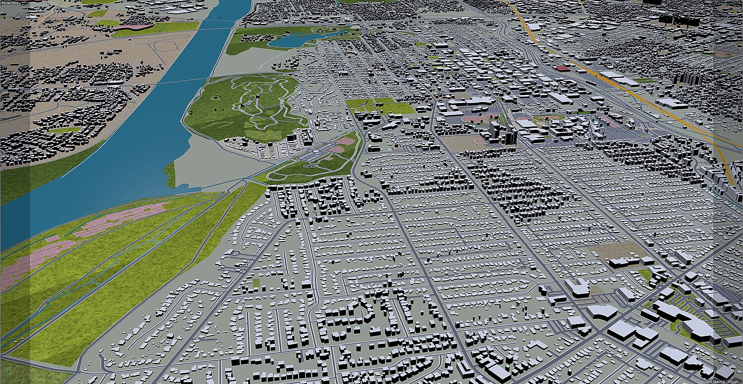 Riverside city California USA 3d model 40km