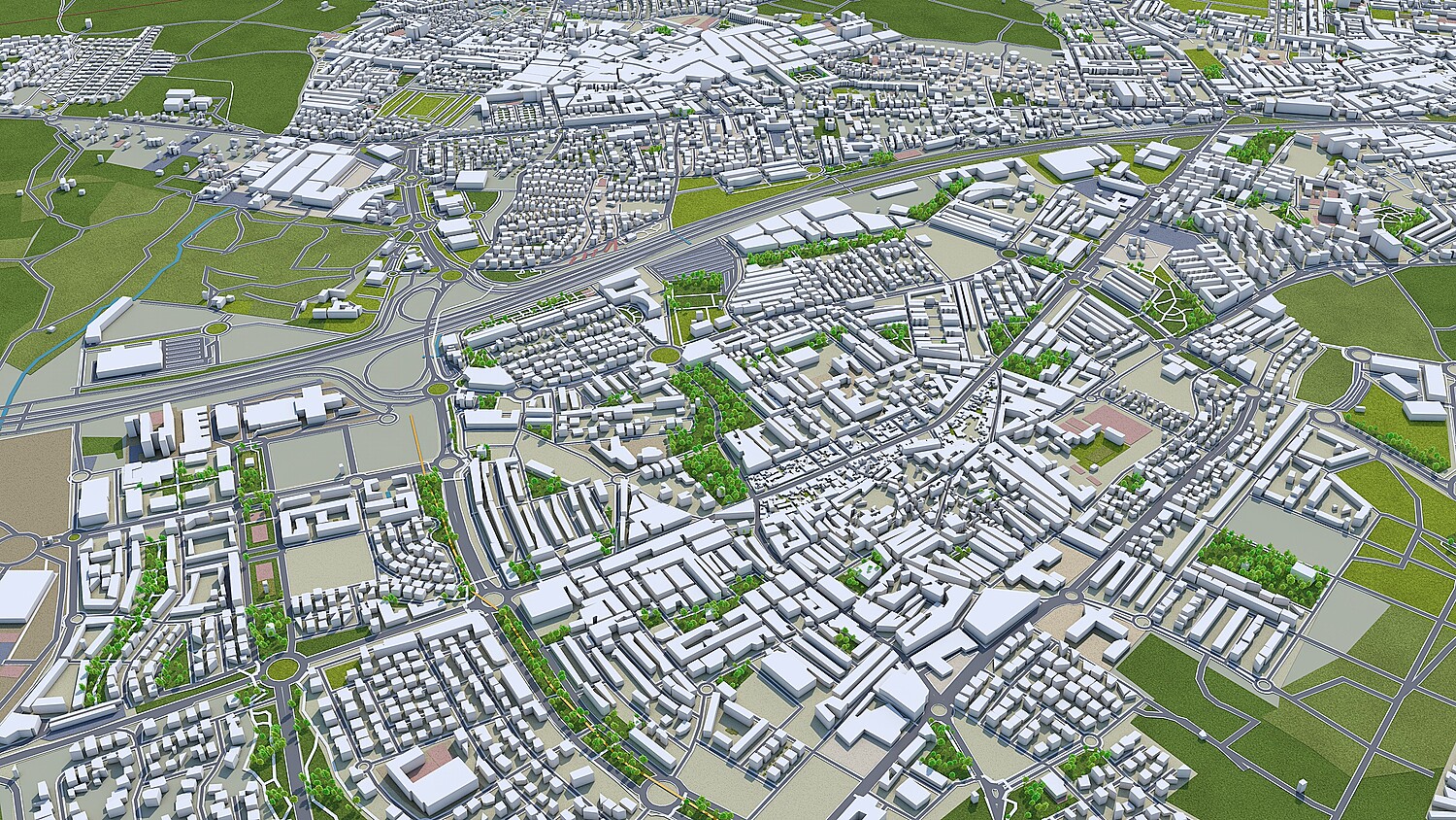 Sevilla city Spain 3d model 40km