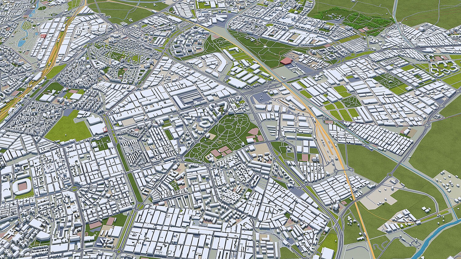 Sevilla city Spain 3d model 40km