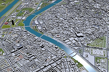 Sevilla city Spain 3d model 40km