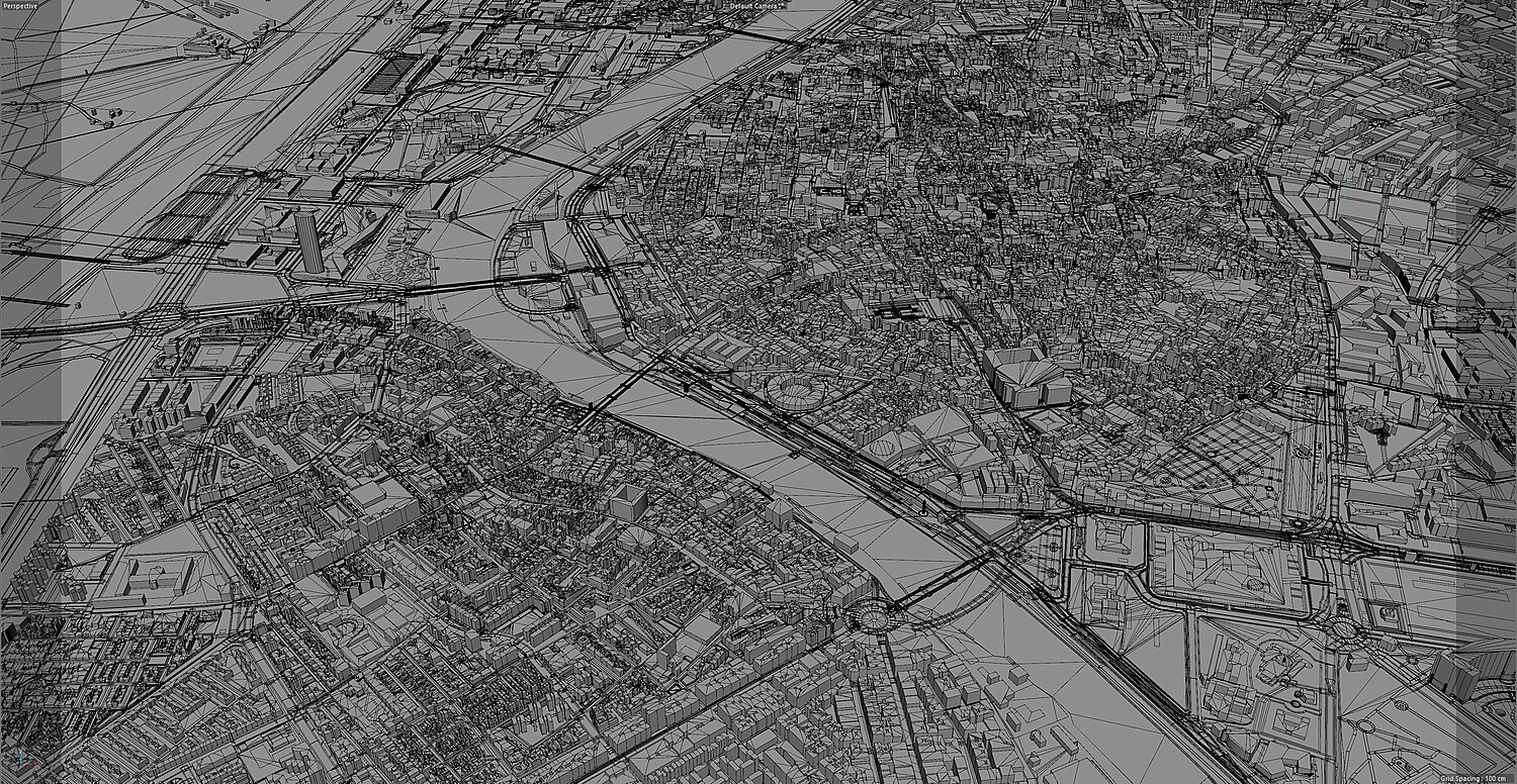 Sevilla city Spain 3d model 40km