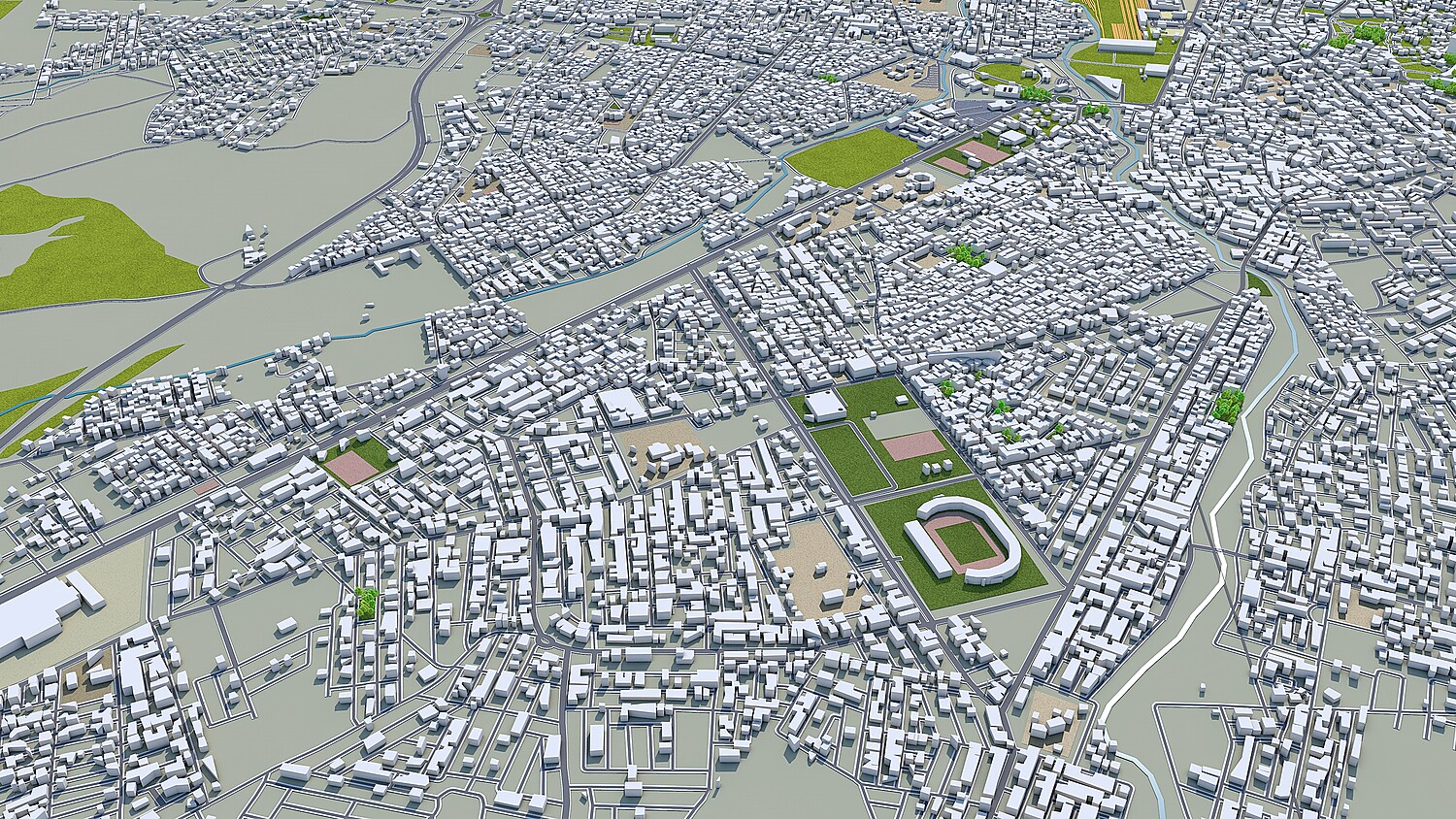 Oujda city Morocco 3d model 50km