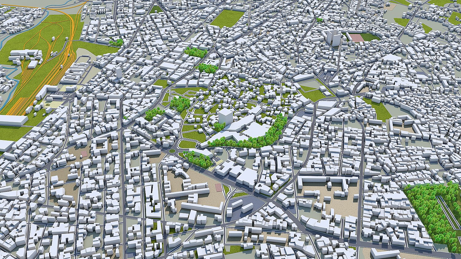 Oujda city Morocco 3d model 50km