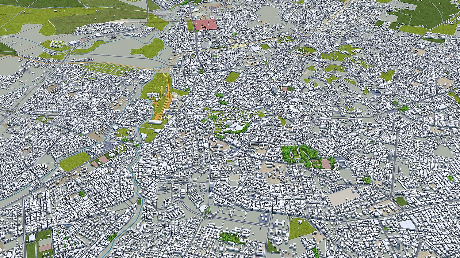 Oujda city Morocco 3d model 50km