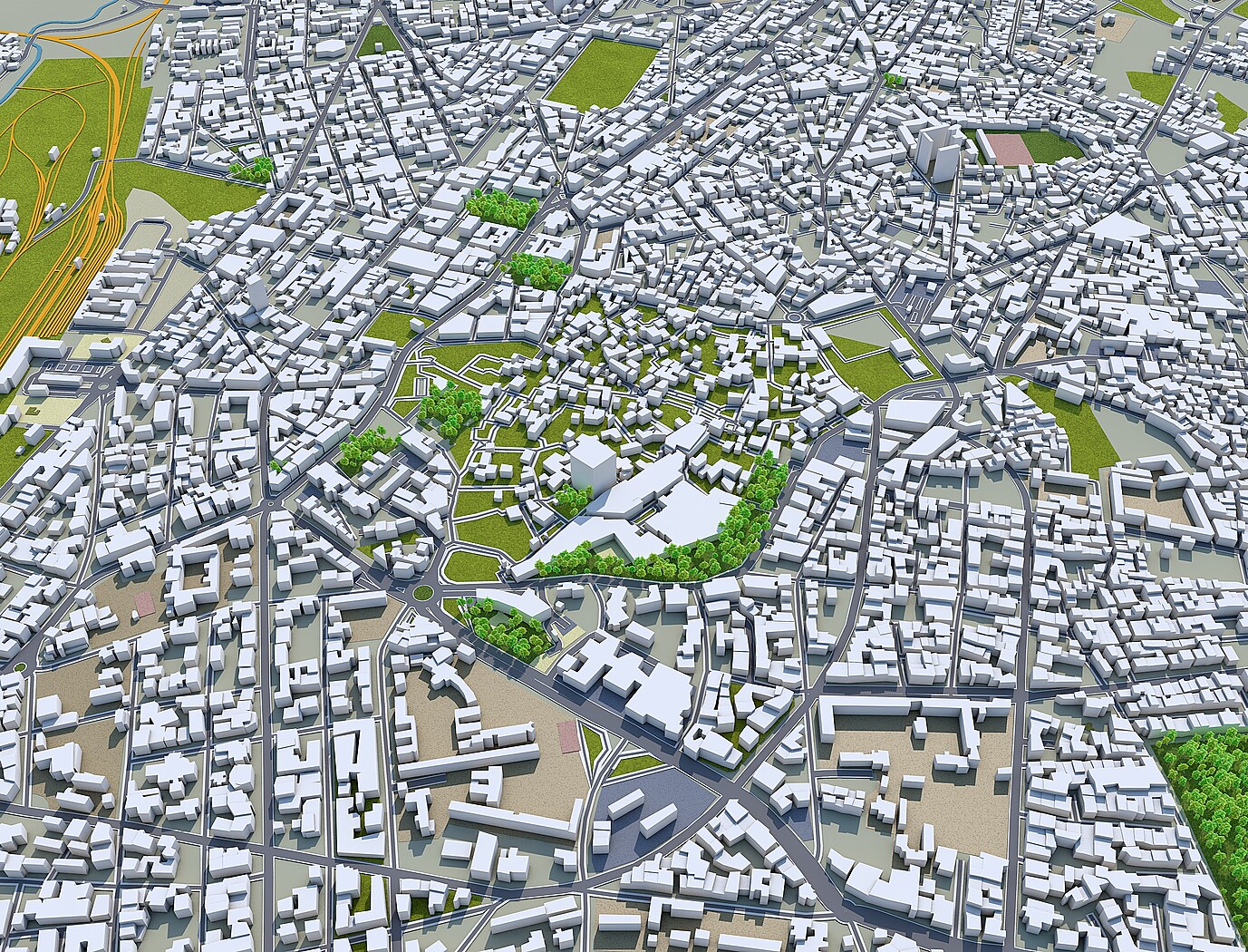 Oujda city Morocco 3d model 50km