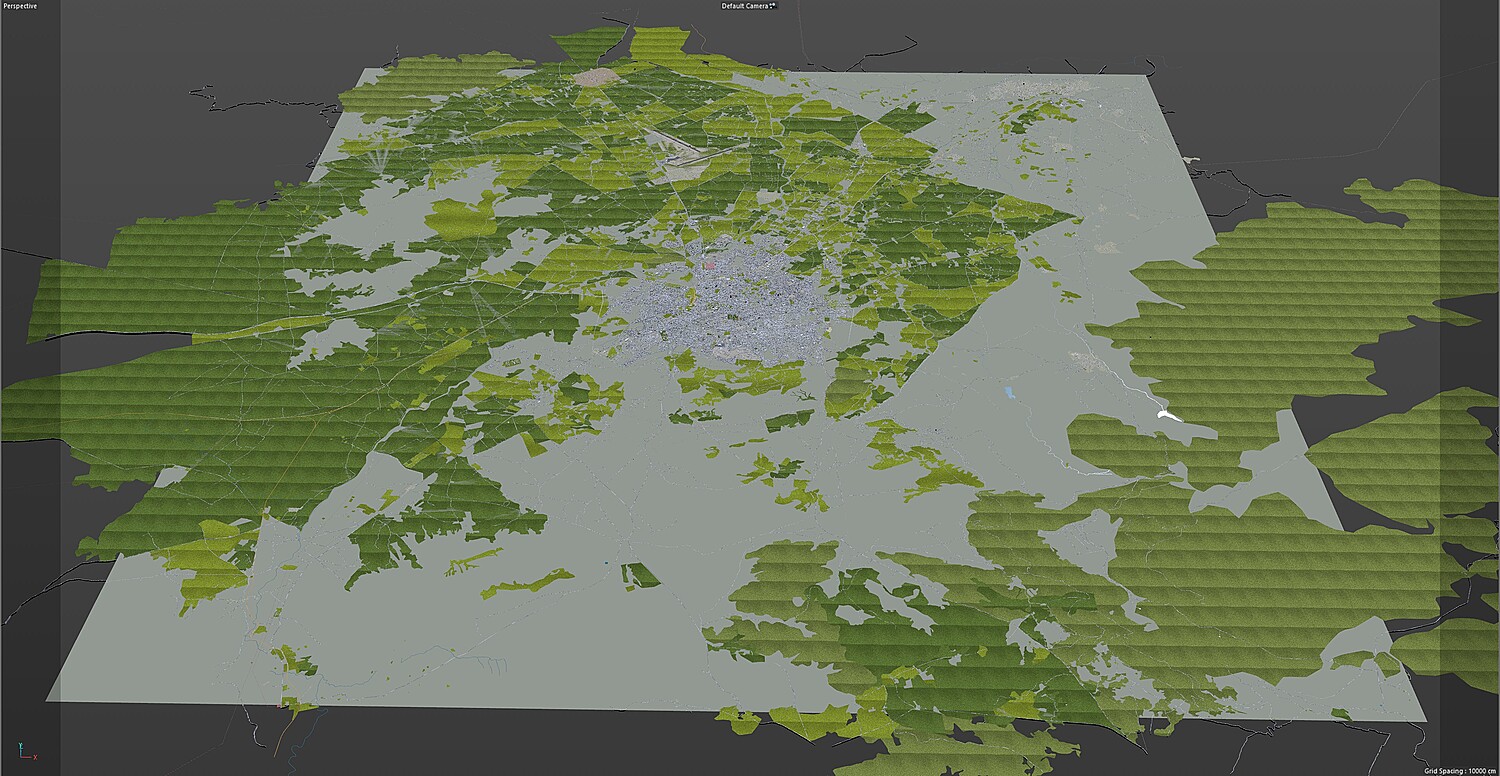 Oujda city Morocco 3d model 50km