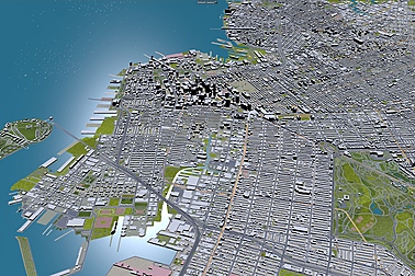 Queens city New York 3d model 60km