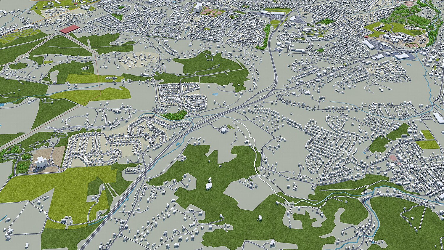 Reading city Pennsylvania USA 3d model 30km